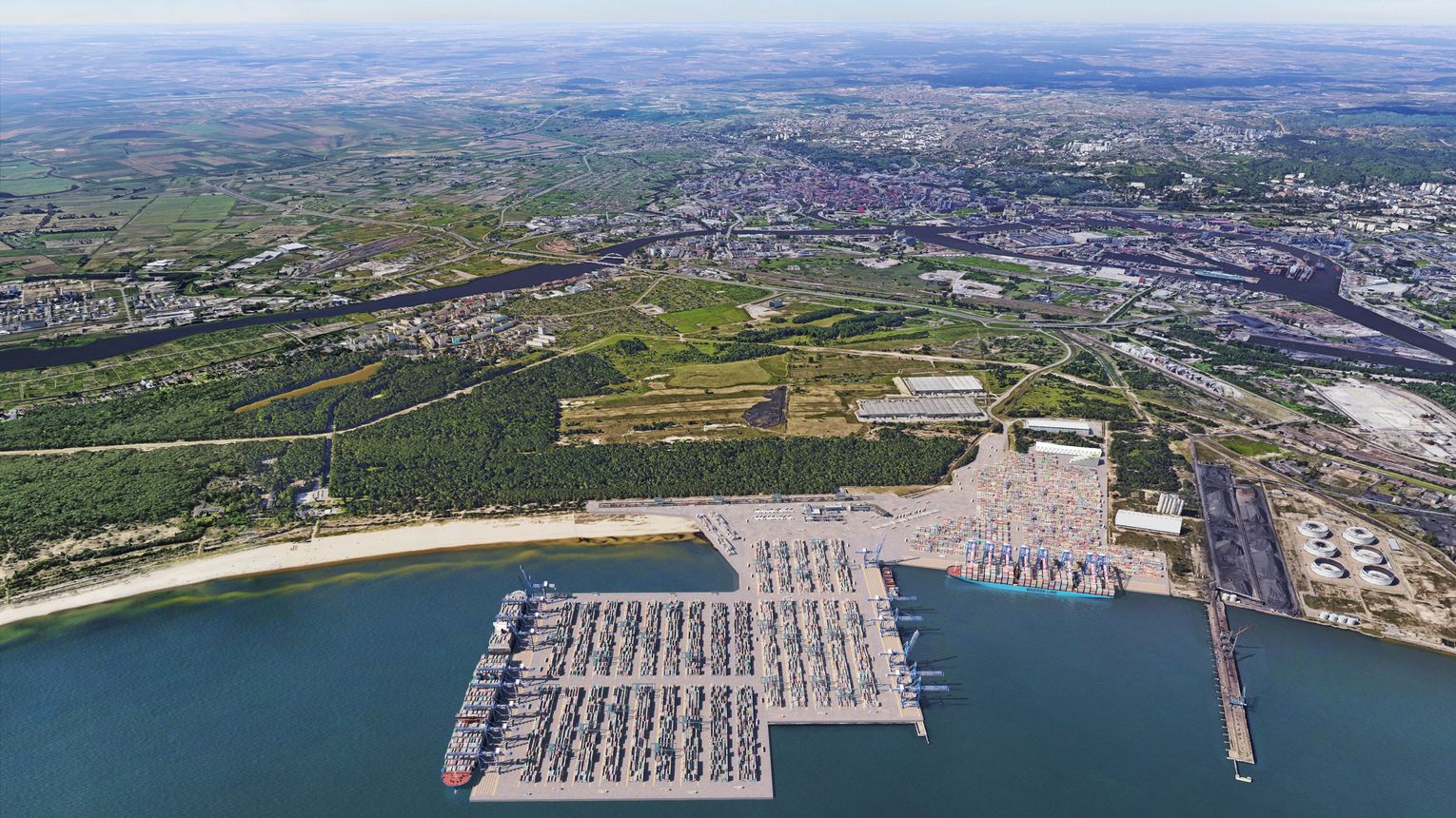 Nowy terminal kontenerowy Baltic Hub T3 rośnie w oczach. Będzie jednym ...