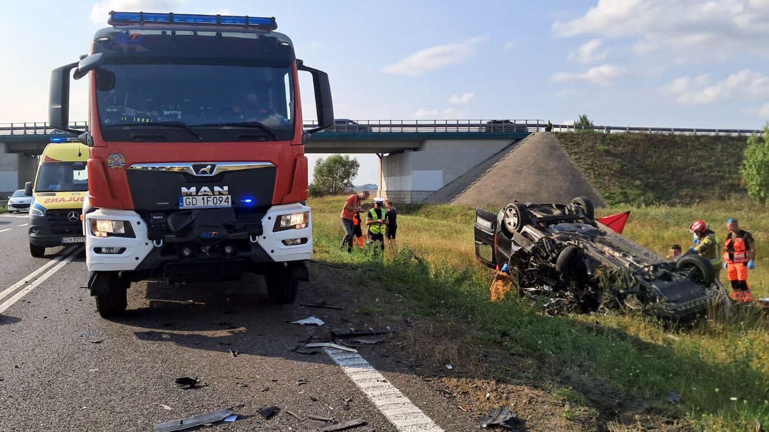 Śmiertelny wypadek na obwodnicy Chojnic! Droga krajowa nr 22 była zablokowana