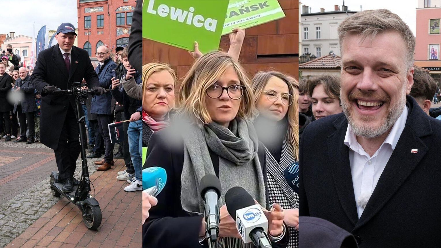 Wybory prezydenckie 2025. Adrian Zandberg, Sławomir Mentzen i Magdalena Biejat na Pomorzu